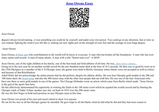 Jesse Owens Research Papers | PPT