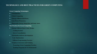 The Green Computing in computer sciences | PPT