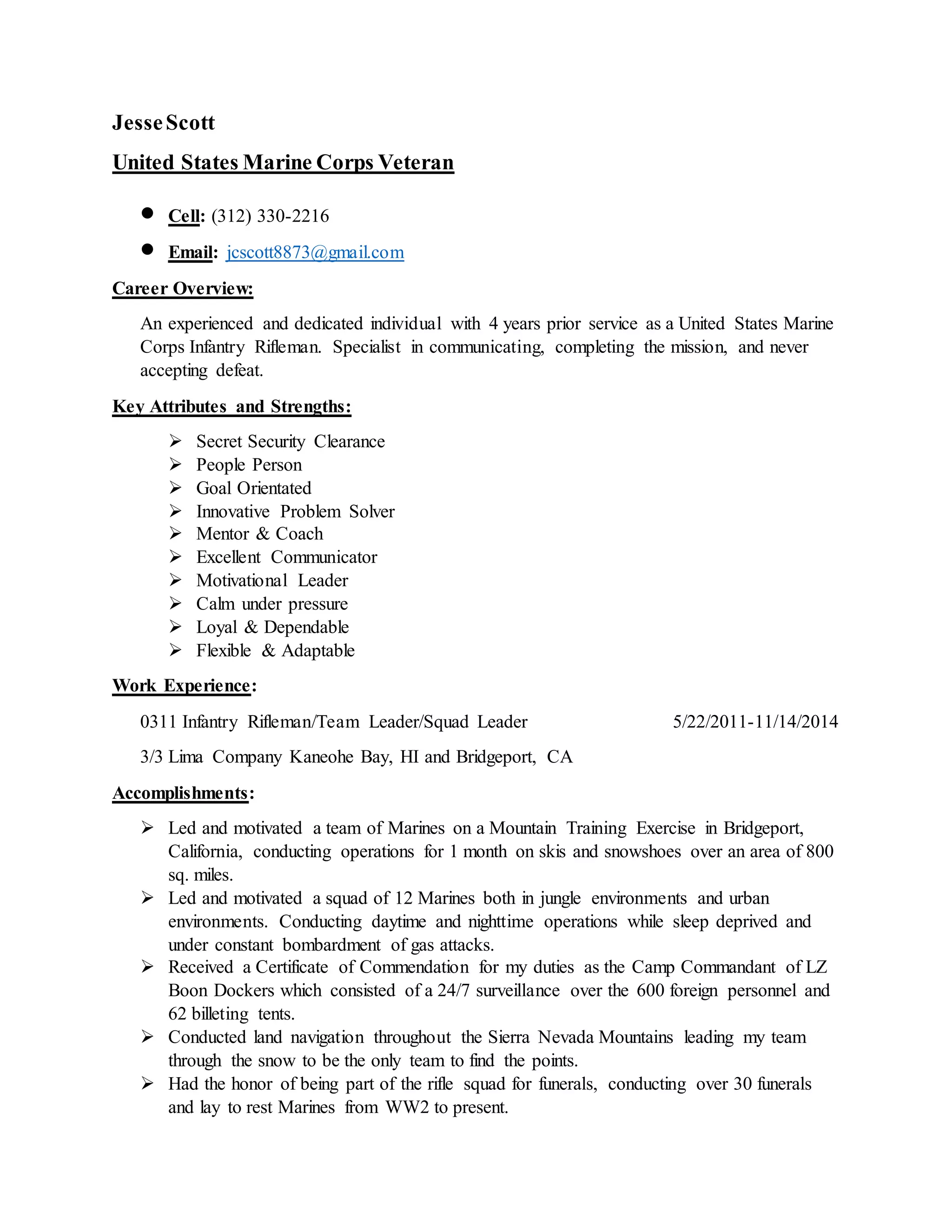 Jesse scott resume | PDF