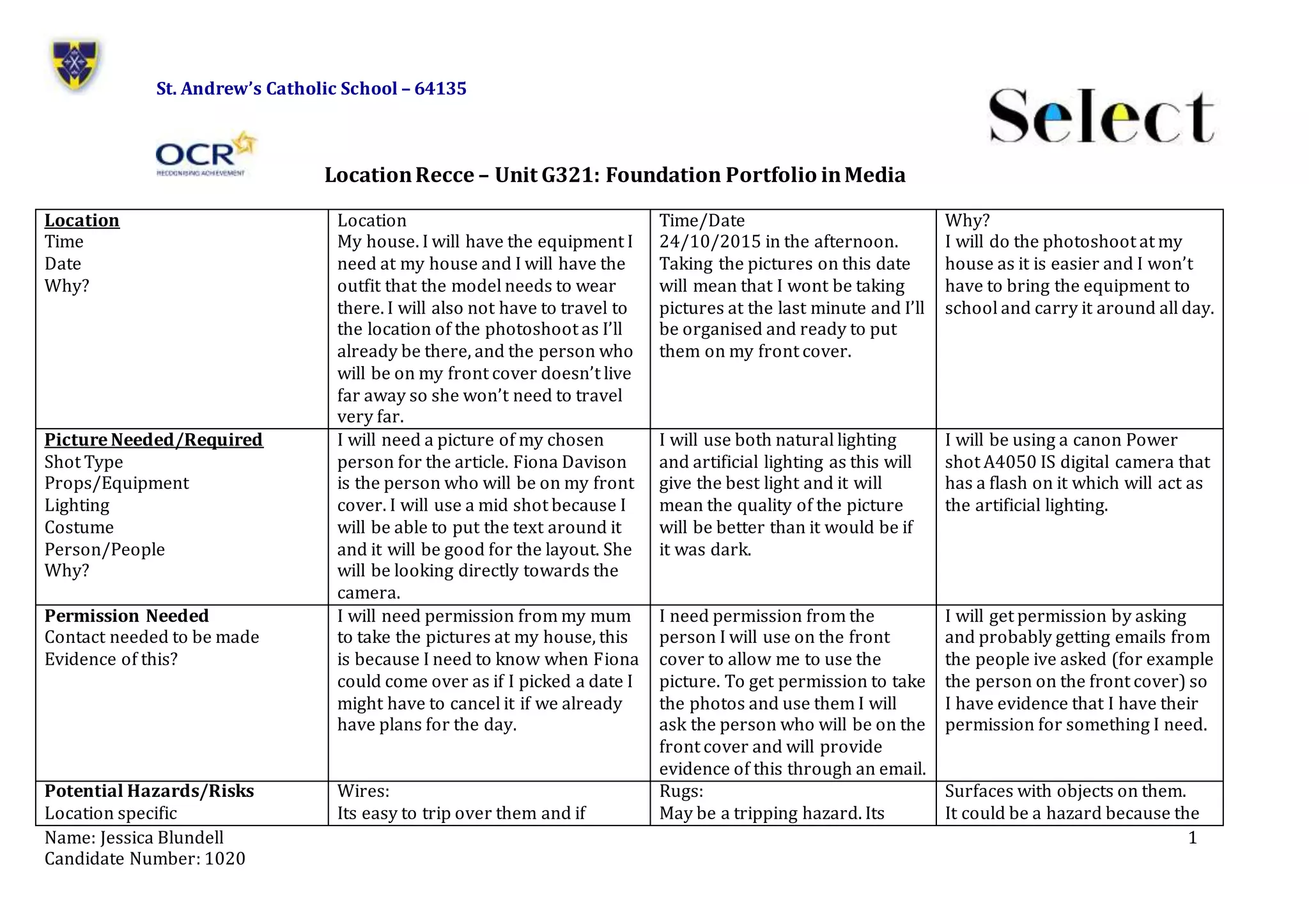 AS Media Studies - Location Recce | PPT
