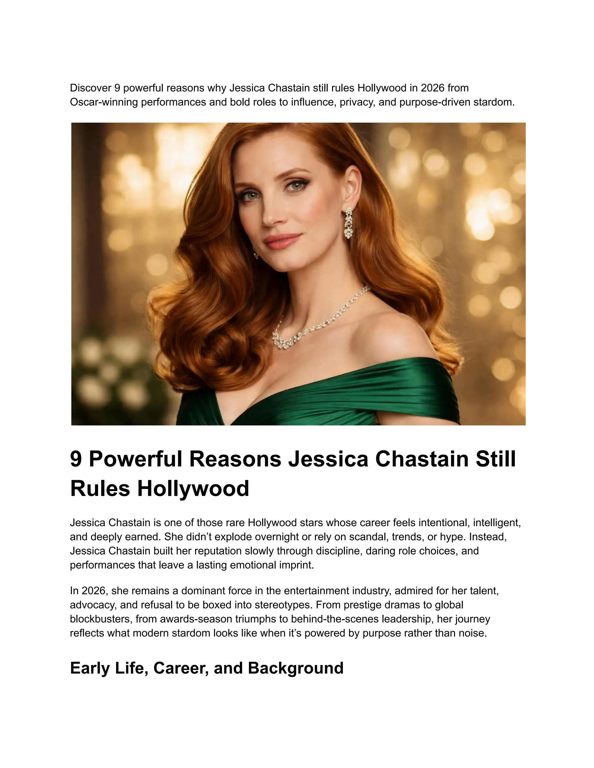 9 Powerful Reasons Jessica Chastain Still Rules Hollywood | PDF