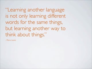 Benefits to Learning a Second Language | PDF