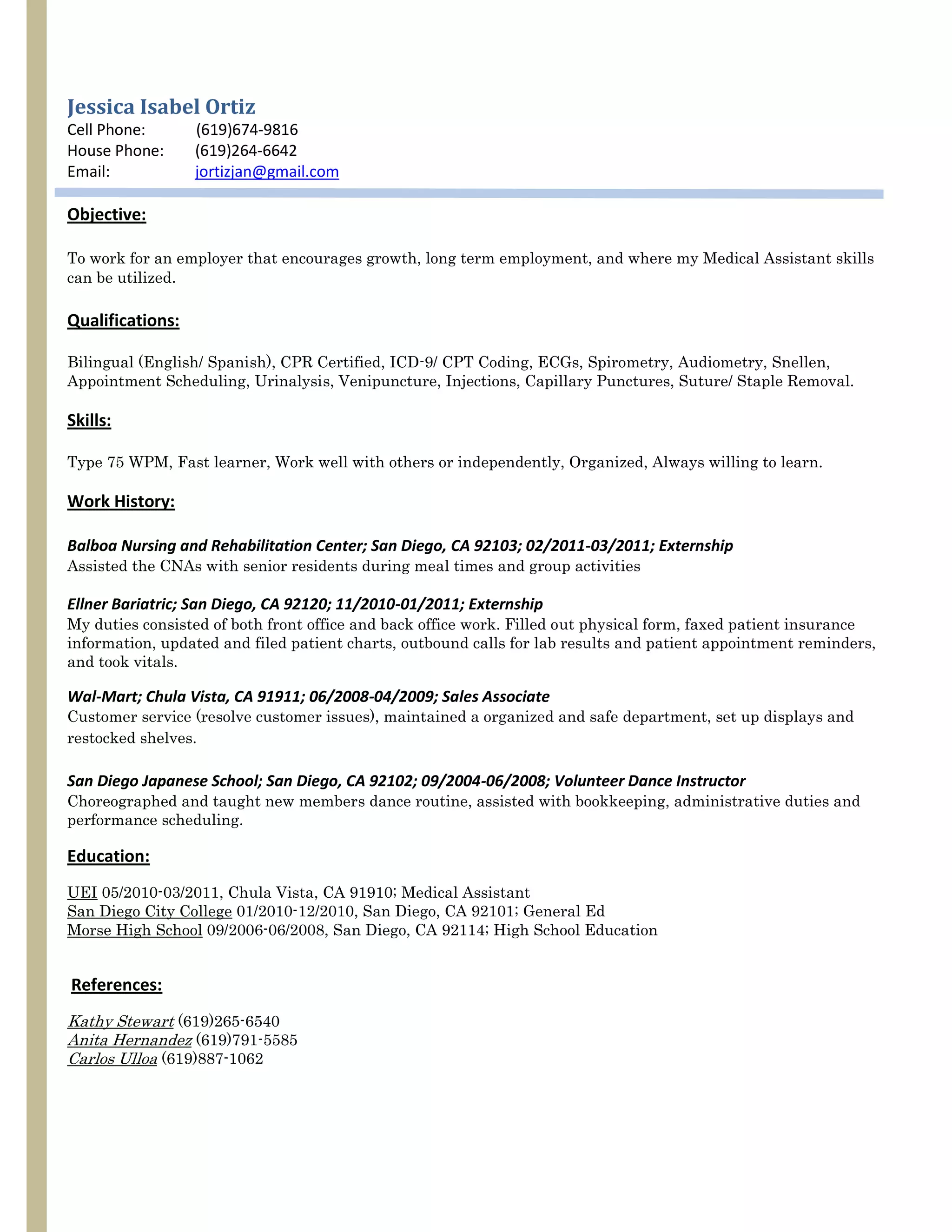 Jessica Isabel Ortiz Resume | DOCX