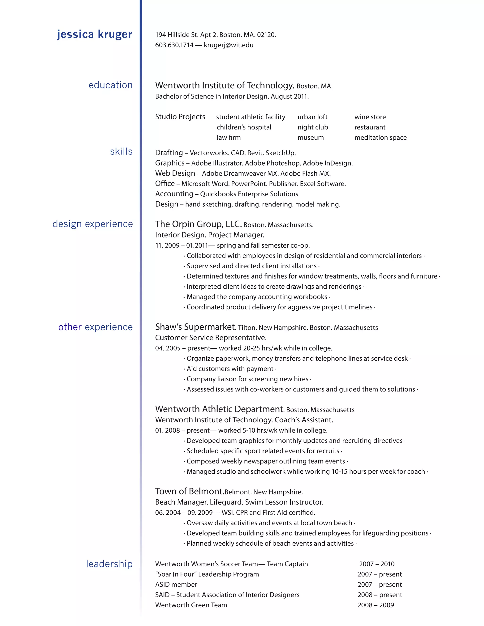 Jessica Kruger Resume Pdf