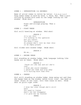 Jessie J - I miss her animated video script | PDF