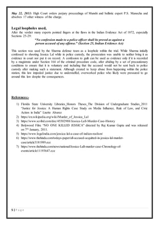 Case Study:- Jesssica Lal Murder Case (Manu Sharma Vs State(NCT of ...