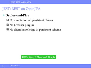 JEST: REST on OpenJPA | PPT