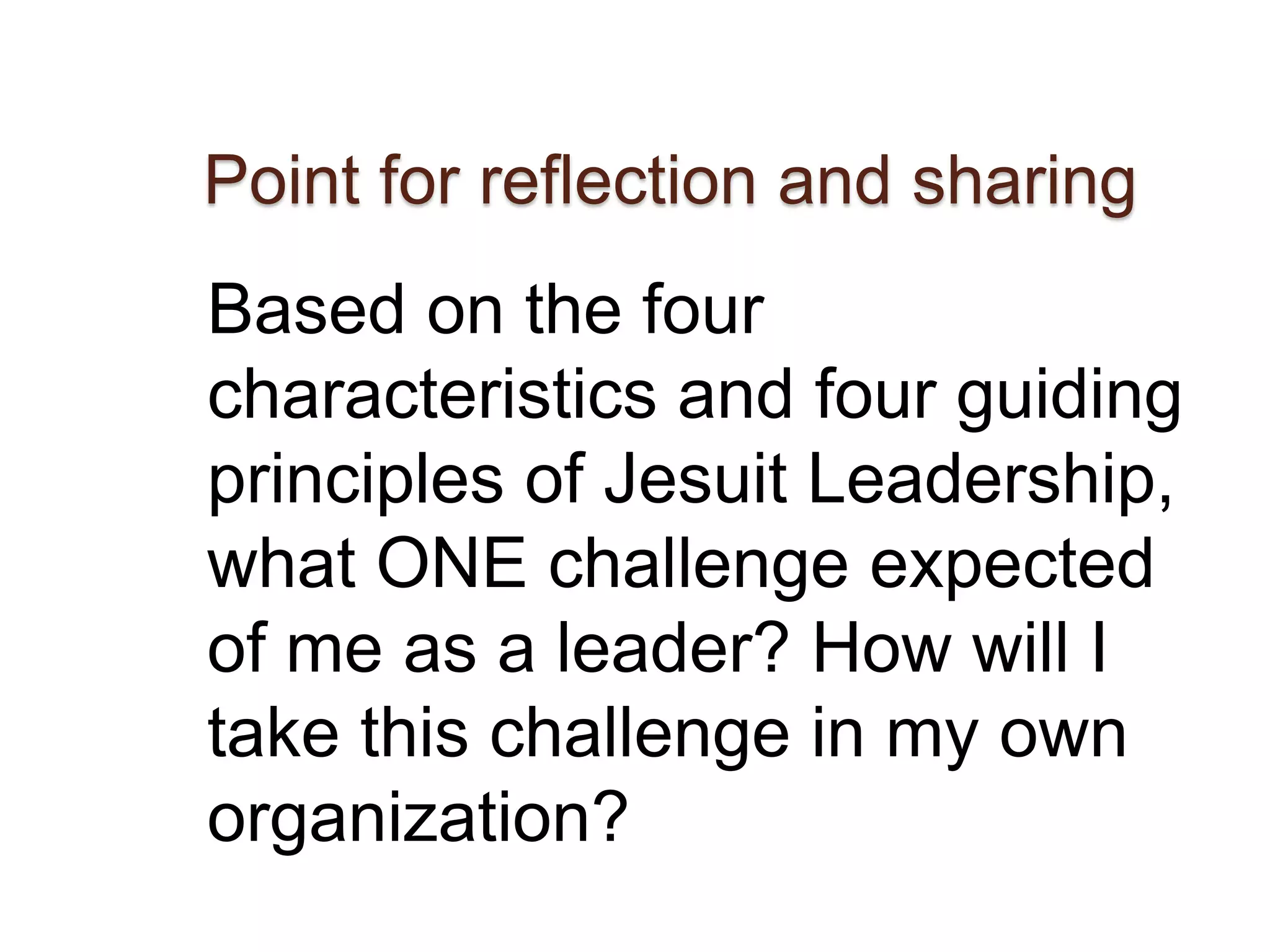 Jesuit leadership (Ignatian leadership) | PPTX