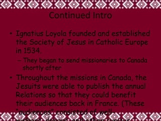 Jesuit relations power point | PPTX