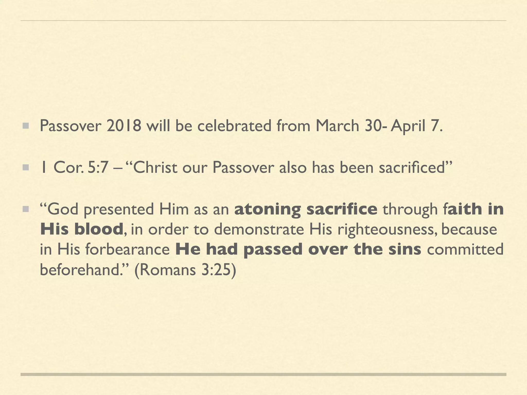 Jesus Our Passover Lamb | PDF
