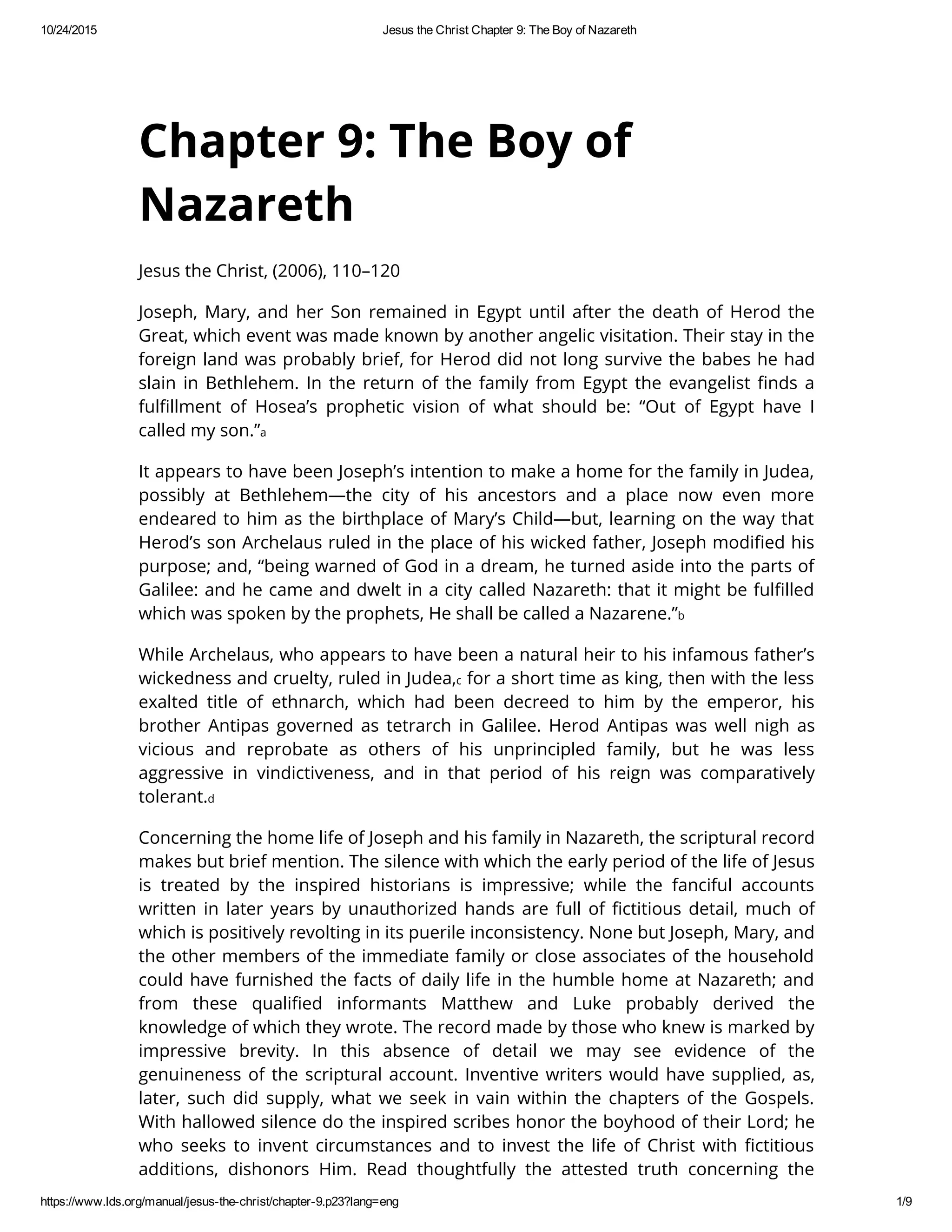 Jesus the christ chapter 9 the boy of nazareth | PDF | Judaism ...
