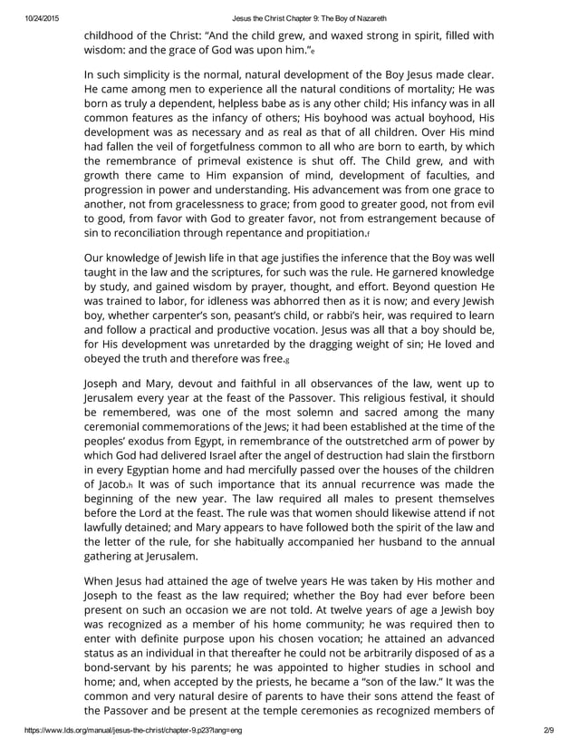 Jesus the christ chapter 9 the boy of nazareth | PDF | Judaism ...