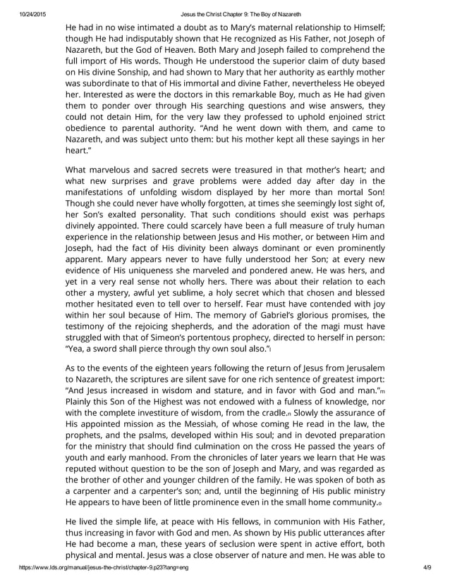 Jesus the christ chapter 9 the boy of nazareth | PDF | Judaism ...