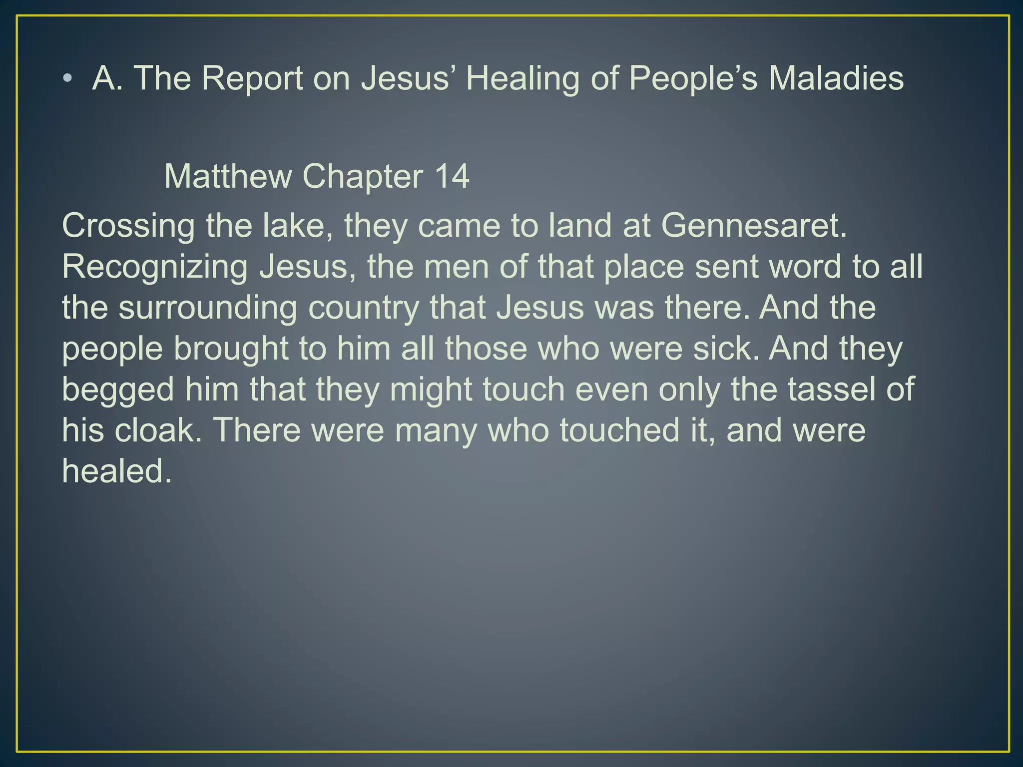 Jesus and his other miracles | PPTX