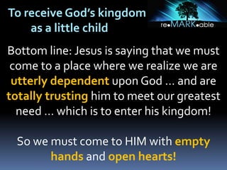 Jesus and kids! mark 10 13-16 - oct 20, 2013 | PDF