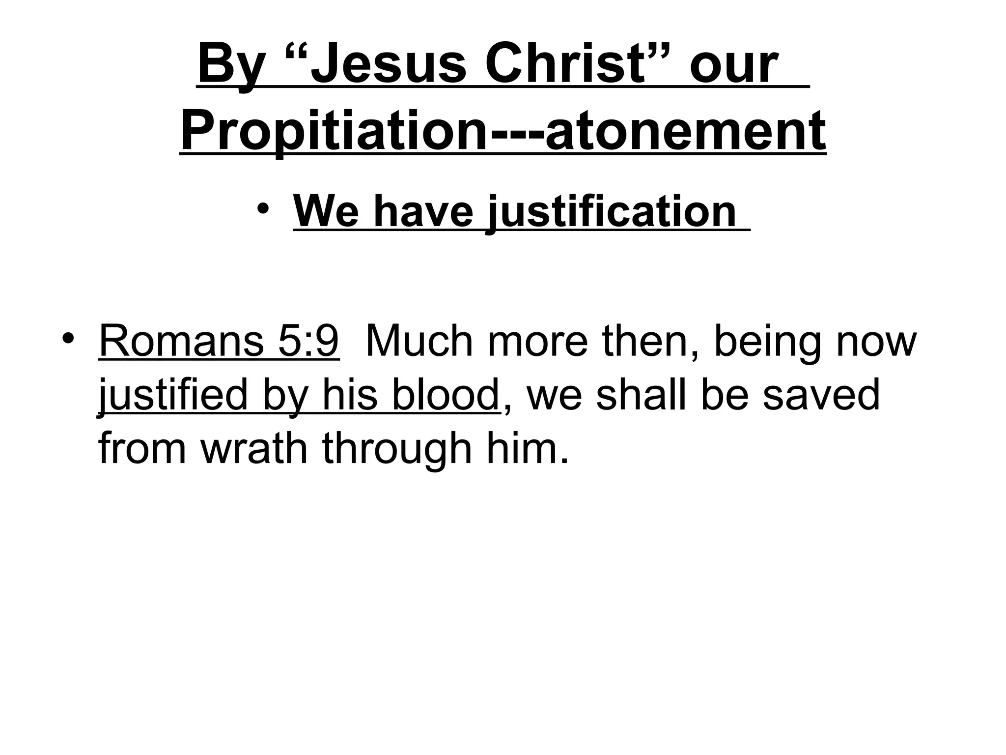 Jesus Christ our propitiation | PPT