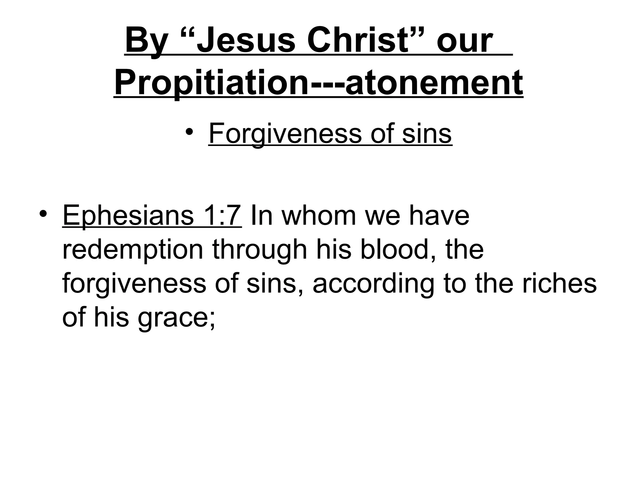 Jesus Christ our propitiation | PPT