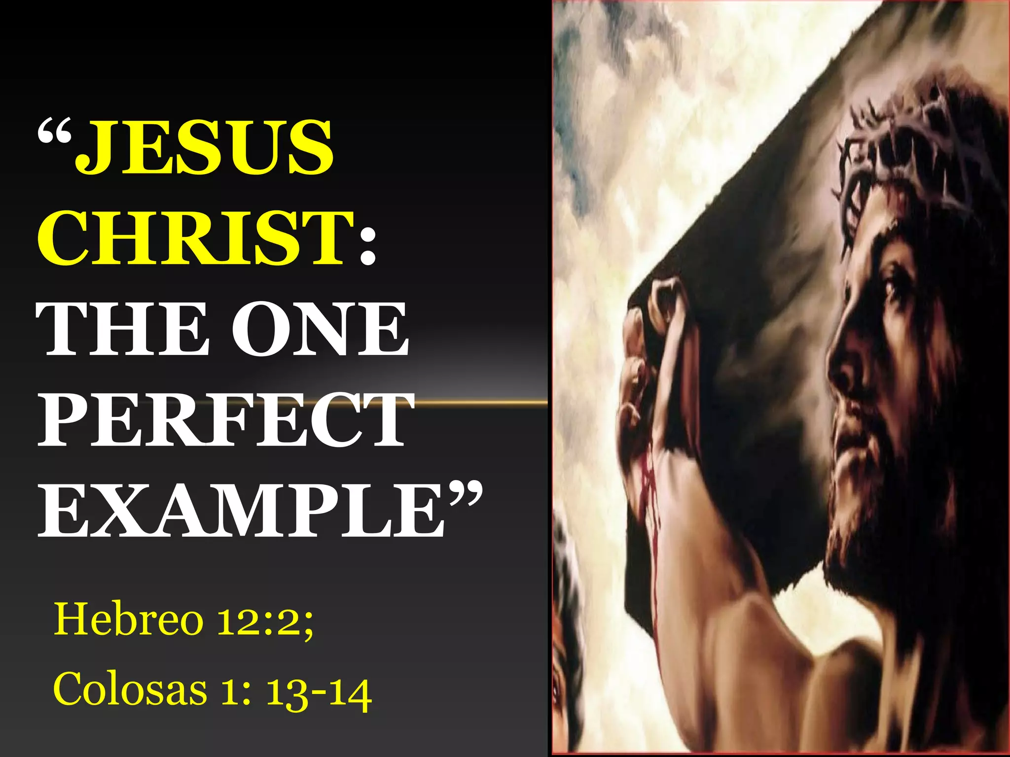 Jesus christ the one perfect example | PPT