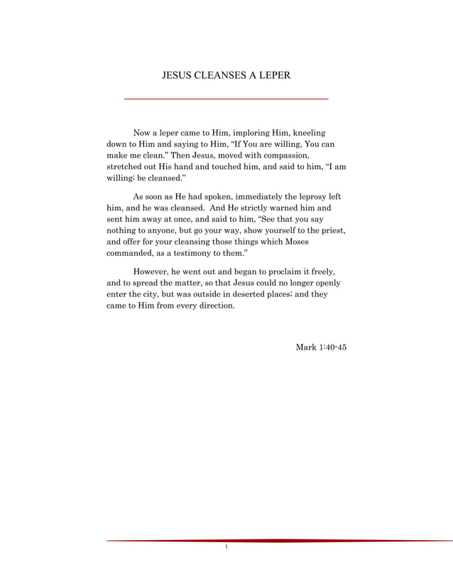 Jesus healing miracles (1) | PDF