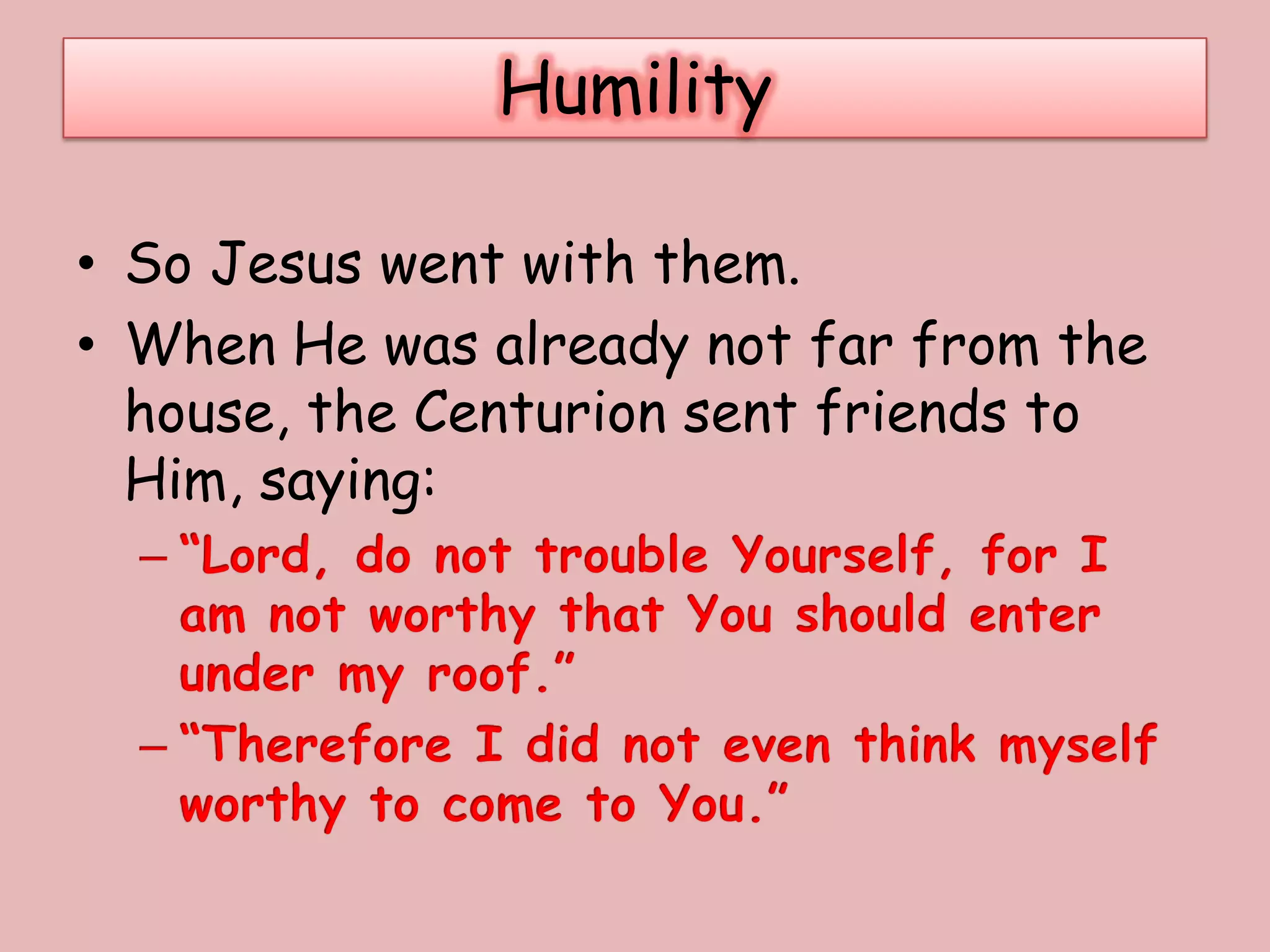 Jesus heals a centurion’s servant | PPTX