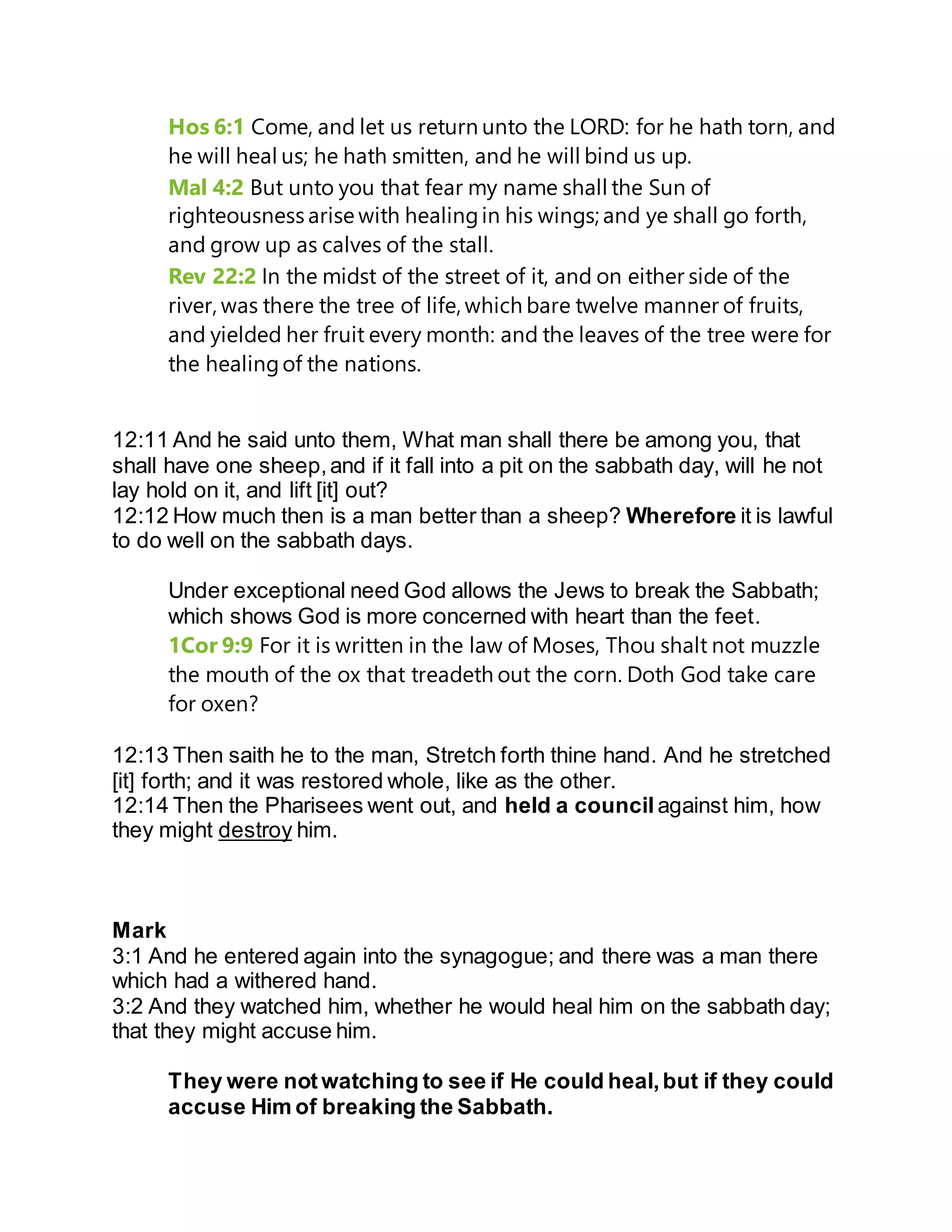 Jesus heals a man with a withered hand | DOCX