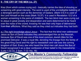 Jesus heals the blind and dumb - Mathew 9 verses 27 to 33a | PPT ...