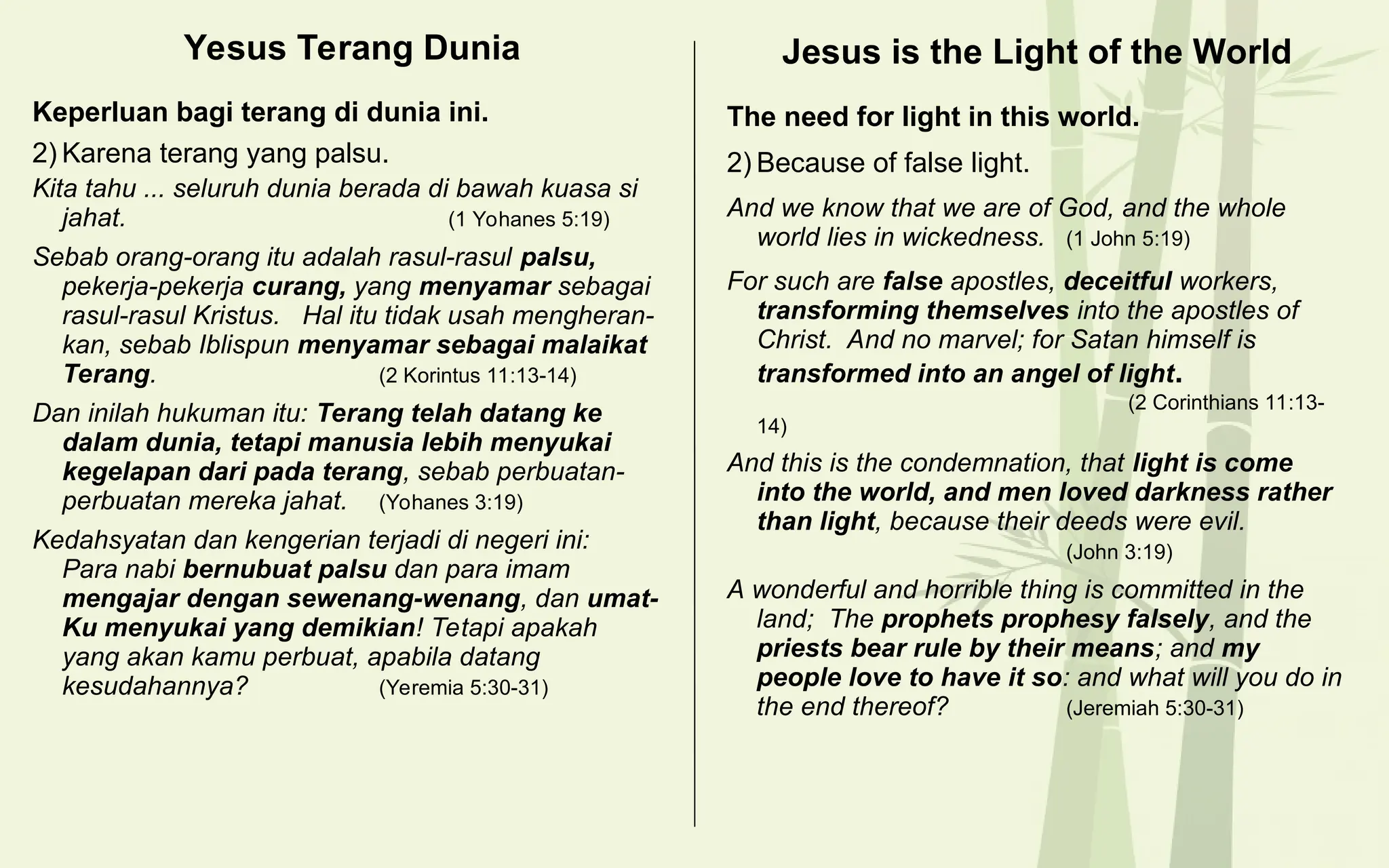 Jesus the light of the world / Yesus terang dunia | PPT