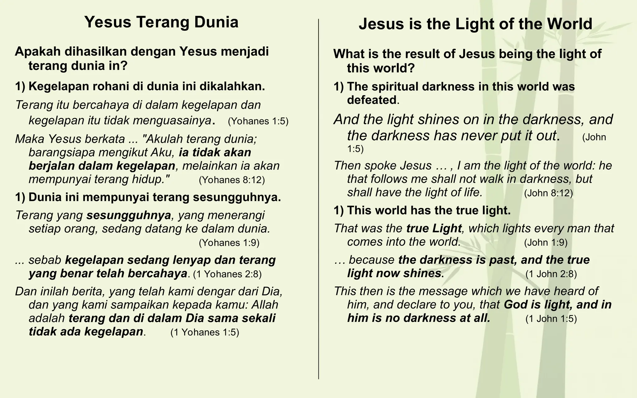 Jesus the light of the world / Yesus terang dunia | PPT