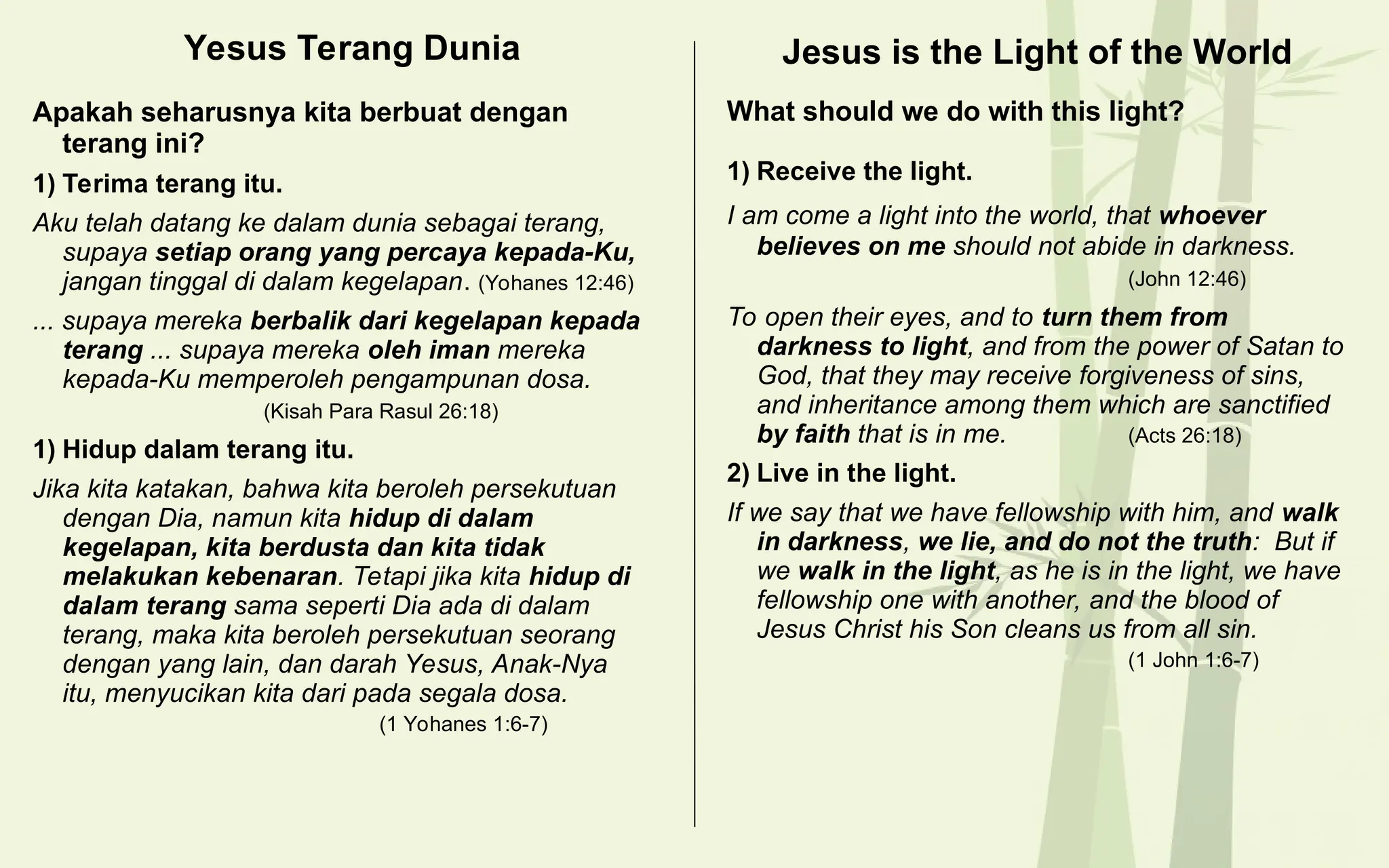 Jesus the light of the world / Yesus terang dunia | PPT