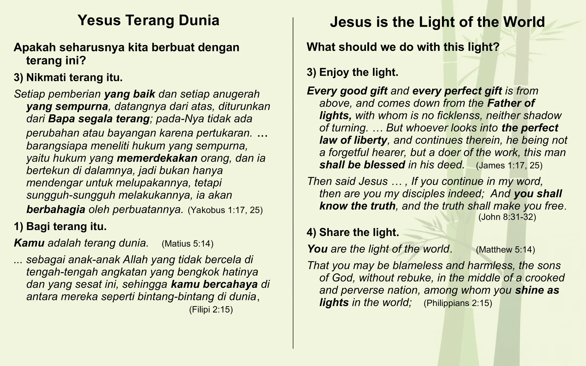 Jesus the light of the world / Yesus terang dunia | PPT