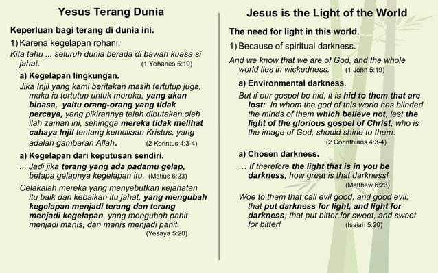 Jesus the light of the world / Yesus terang dunia | PPT
