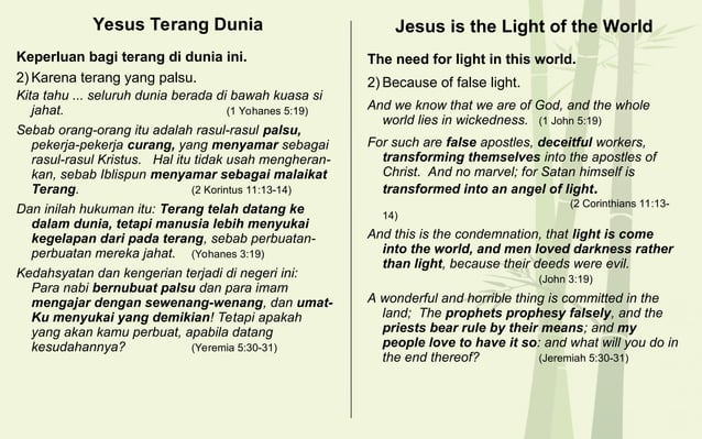 Jesus the light of the world / Yesus terang dunia | PPT
