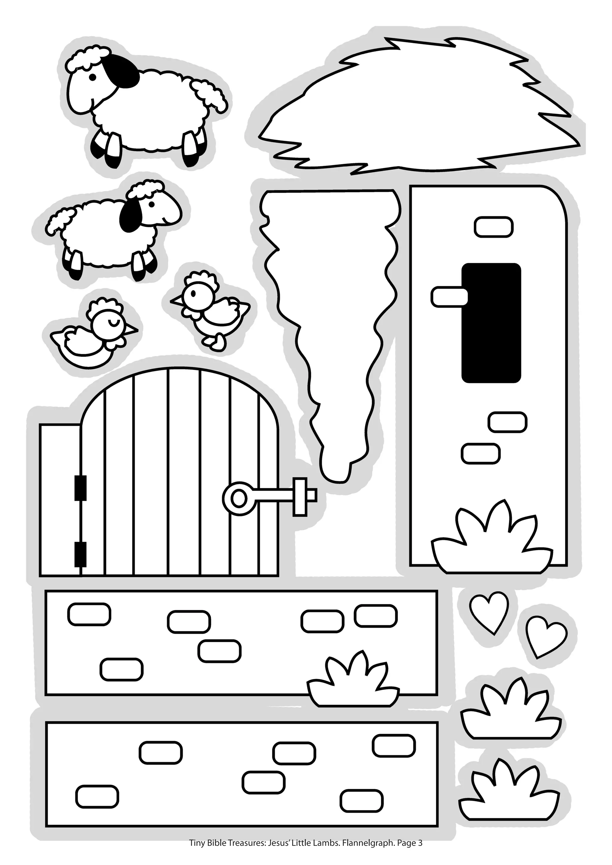 Black and White Flannelgraph: Jesus’ Little Lambs | PDF