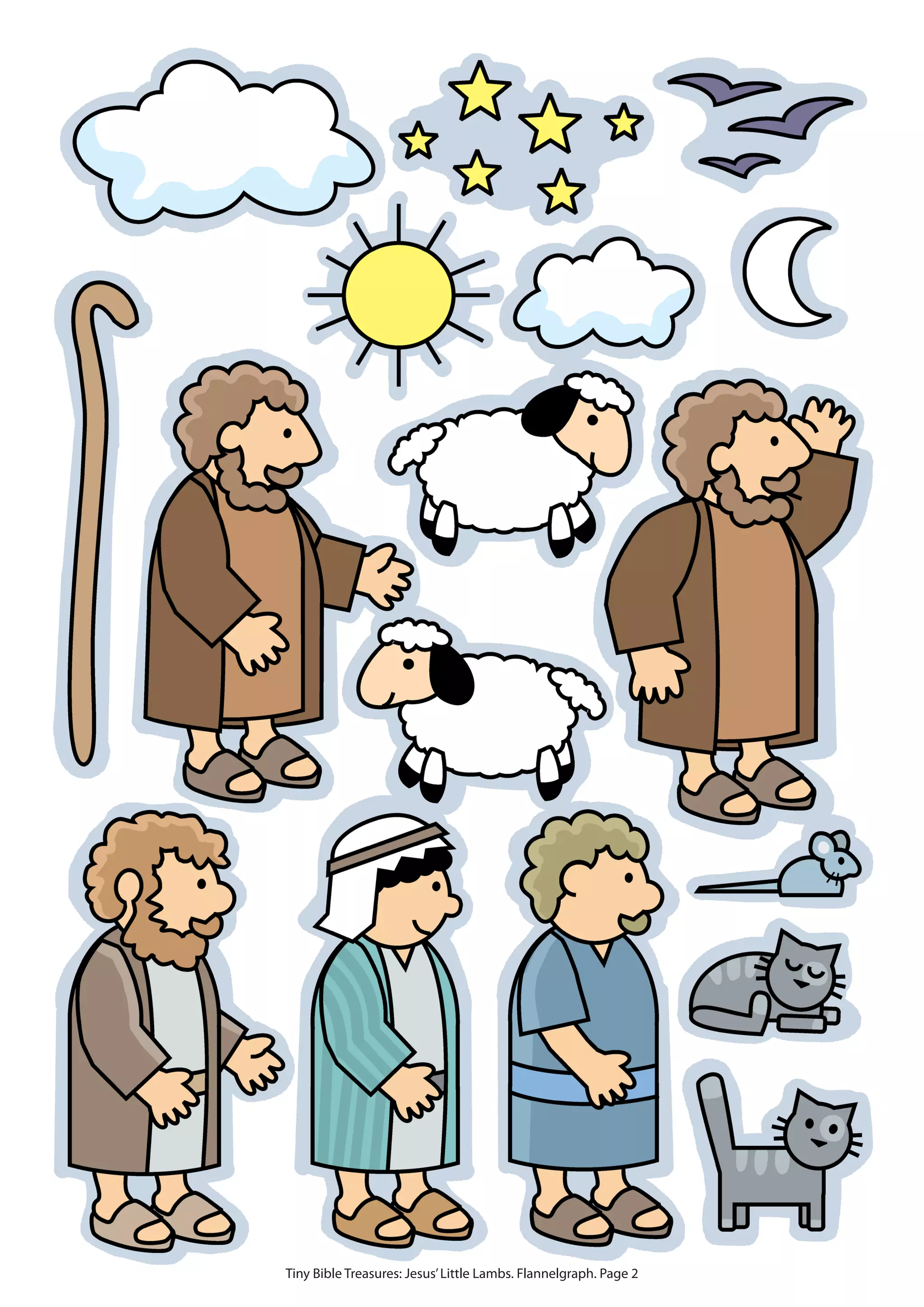Color Flannelgraph: Jesus’ Little Lambs | PDF