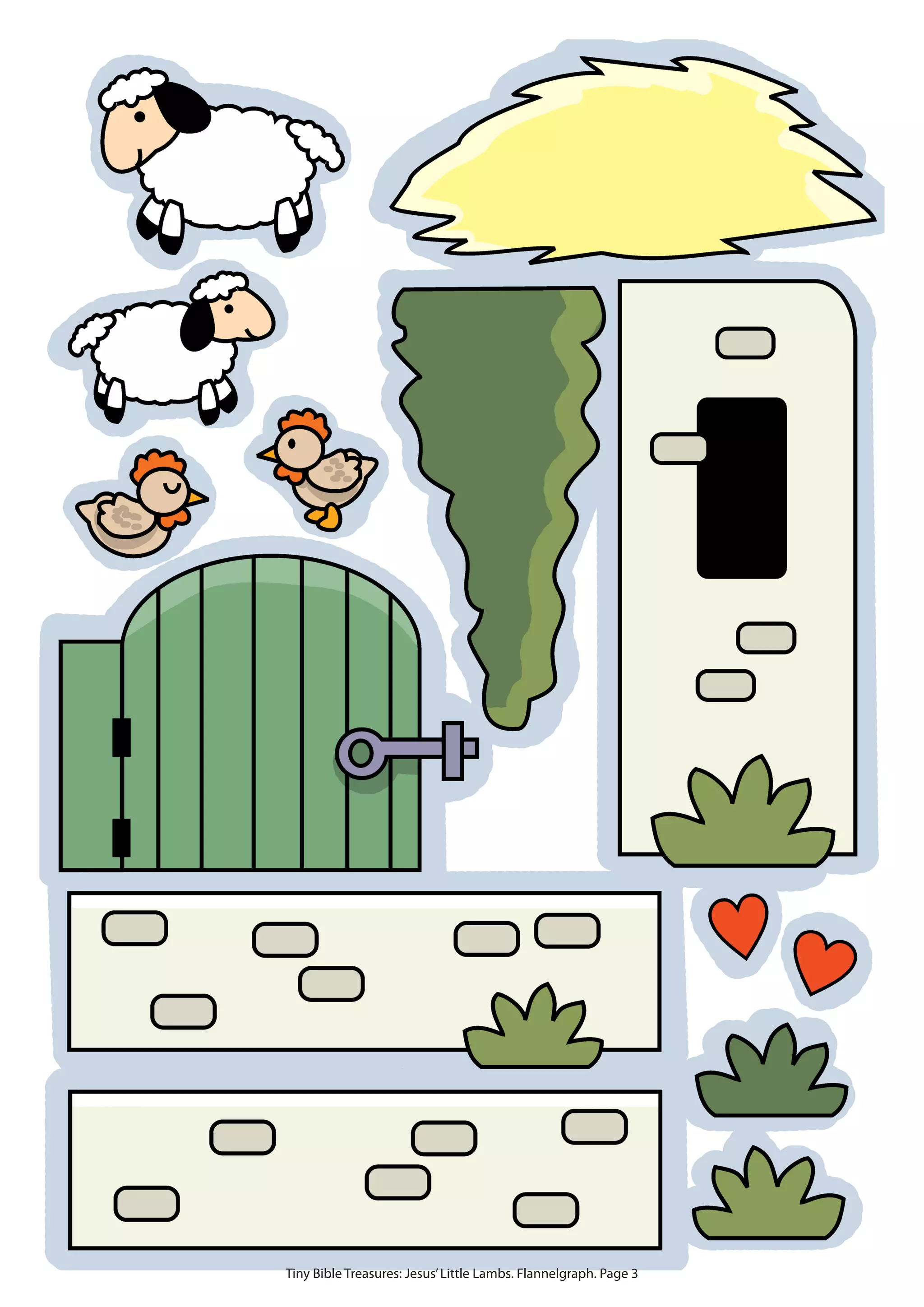 Color Flannelgraph: Jesus’ Little Lambs | PDF