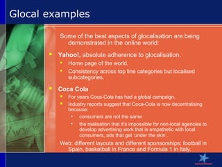 "Glocal" marketing & New Media Localisation | PPT