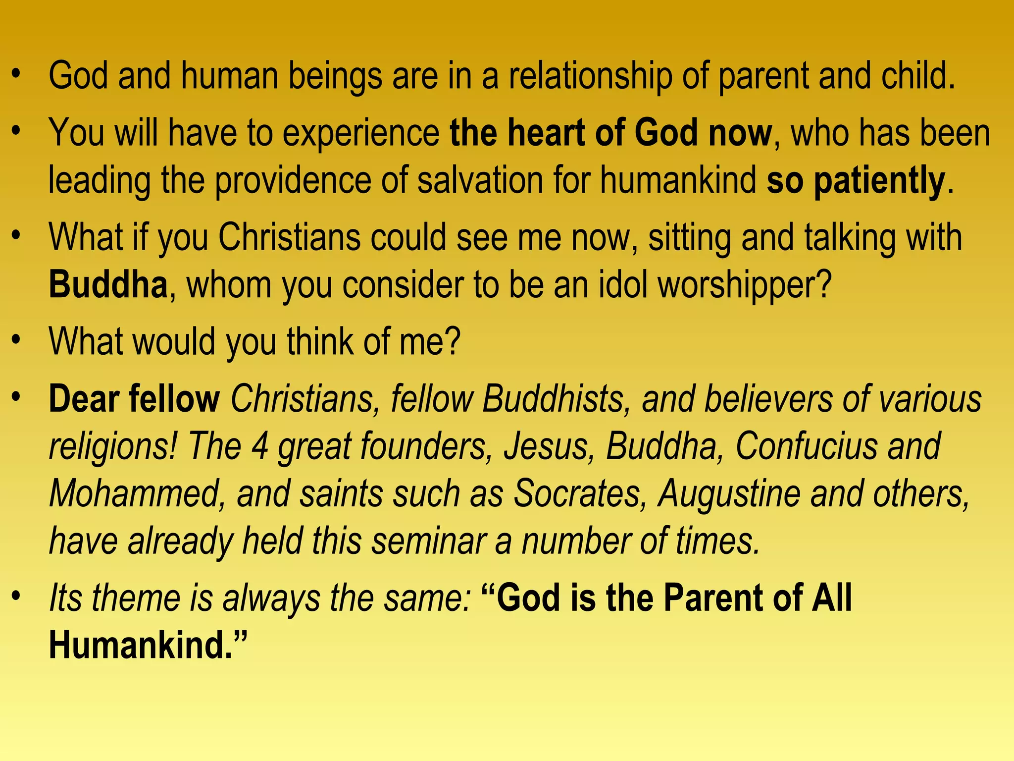 Jesus’ Message to Christians and All People on Earth. | PPT