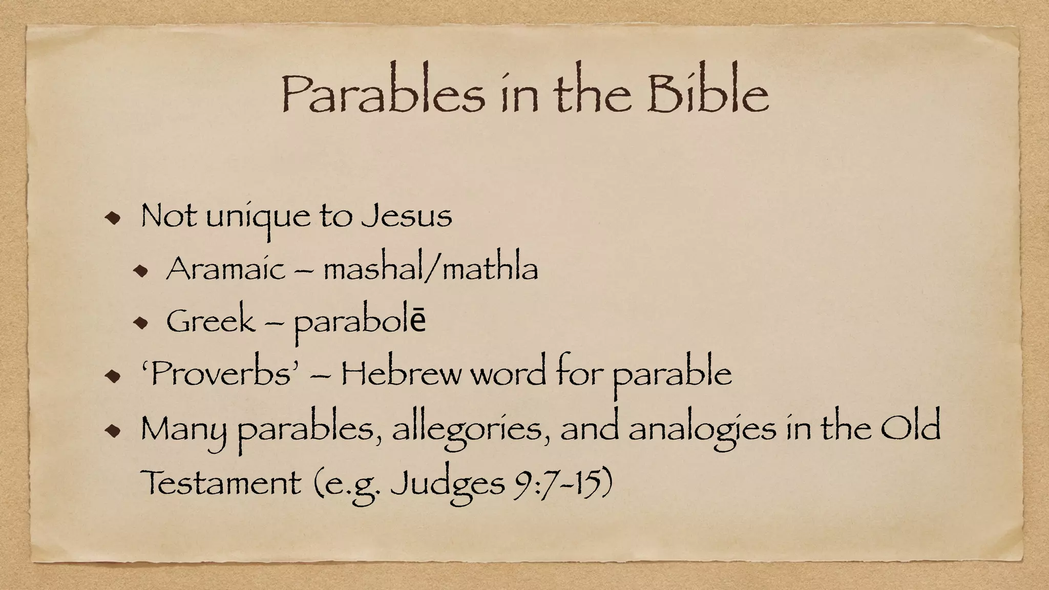 Introduction to the Parables of Jesus | PDF