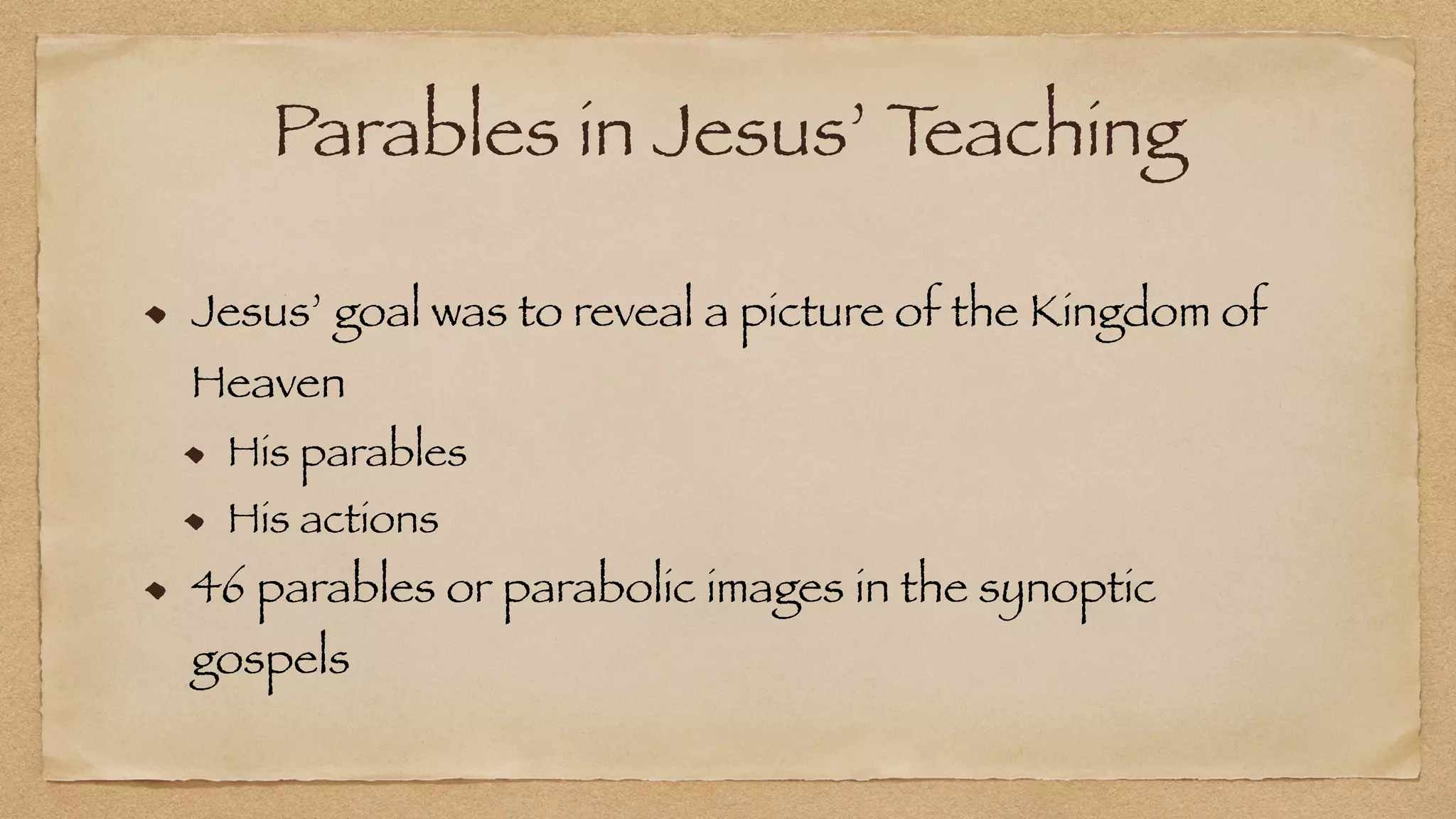 Introduction to the Parables of Jesus | PDF