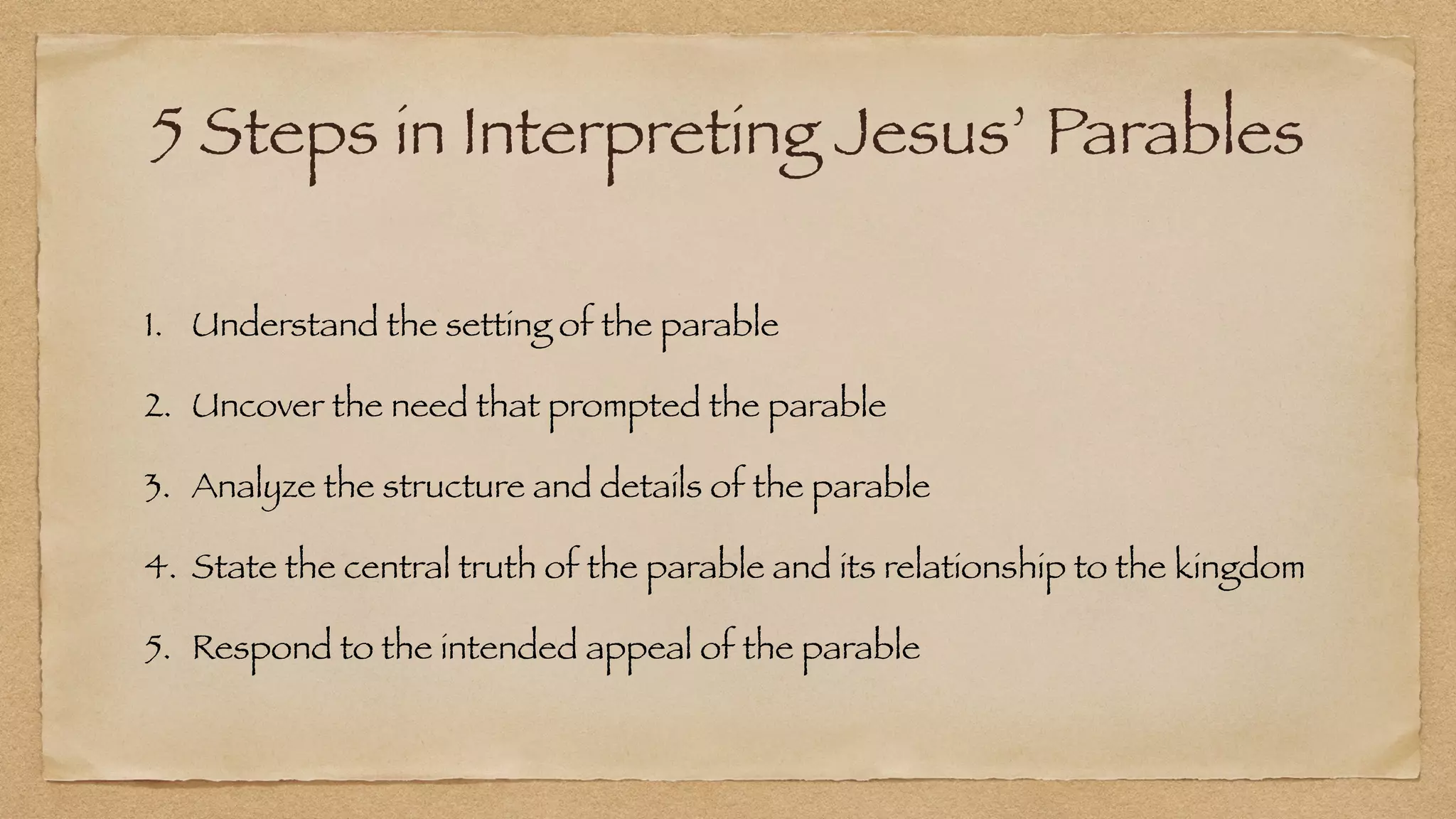 Introduction to the Parables of Jesus | PDF
