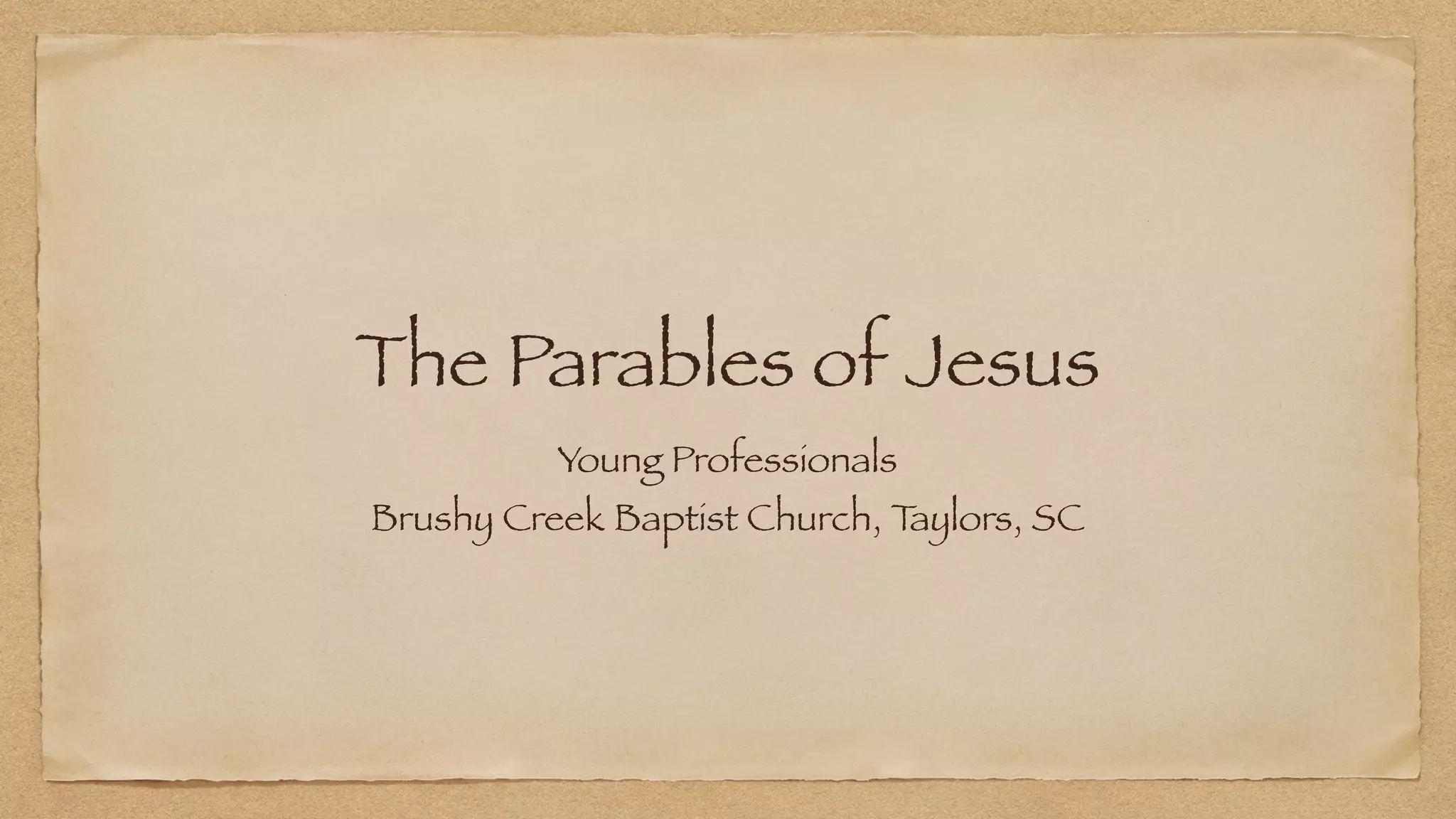 Introduction to the Parables of Jesus | PPT