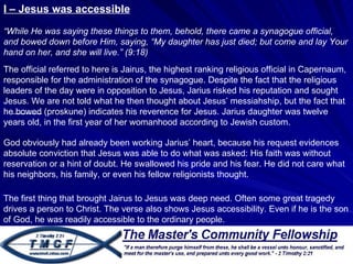 Jesus power over death - Mathew 9 verses 18 to 26 | PPT