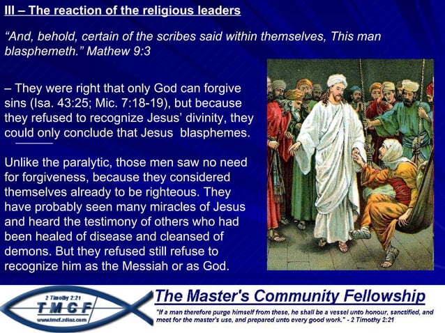 Jesus power over sin - Mathew 9 verses 1 to 8 | PPT | Christianity ...