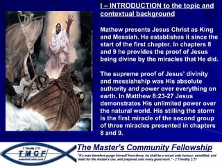 Jesus power over the natural - Mathew 8 verses 23 to 27 | PPT