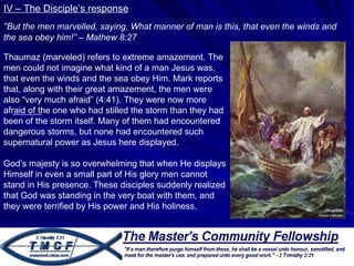 Jesus power over the natural - Mathew 8 verses 23 to 27 | PPT