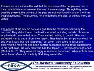 Jesus power over the supernatural - Mathew 8 verses 28 to 34 | PPT