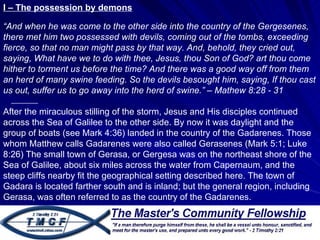 Jesus power over the supernatural - Mathew 8 verses 28 to 34 | PPT