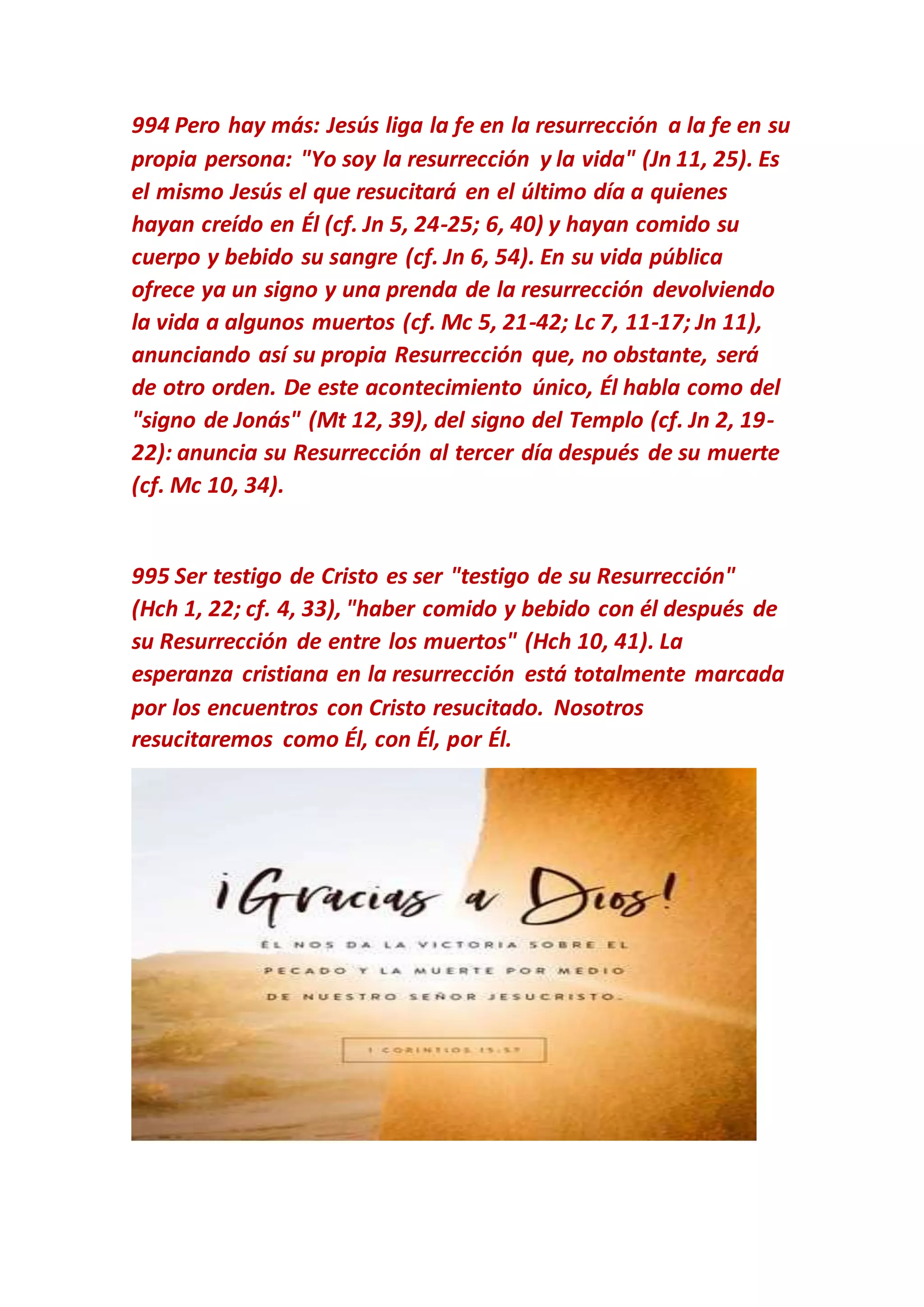 Jesus resucito para darnos vida eterna | PDF