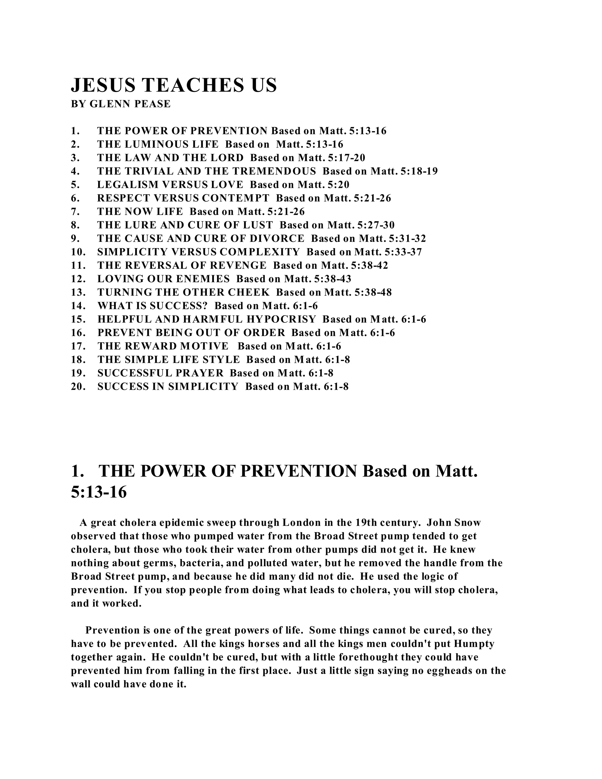 Jesus teaches us | PDF