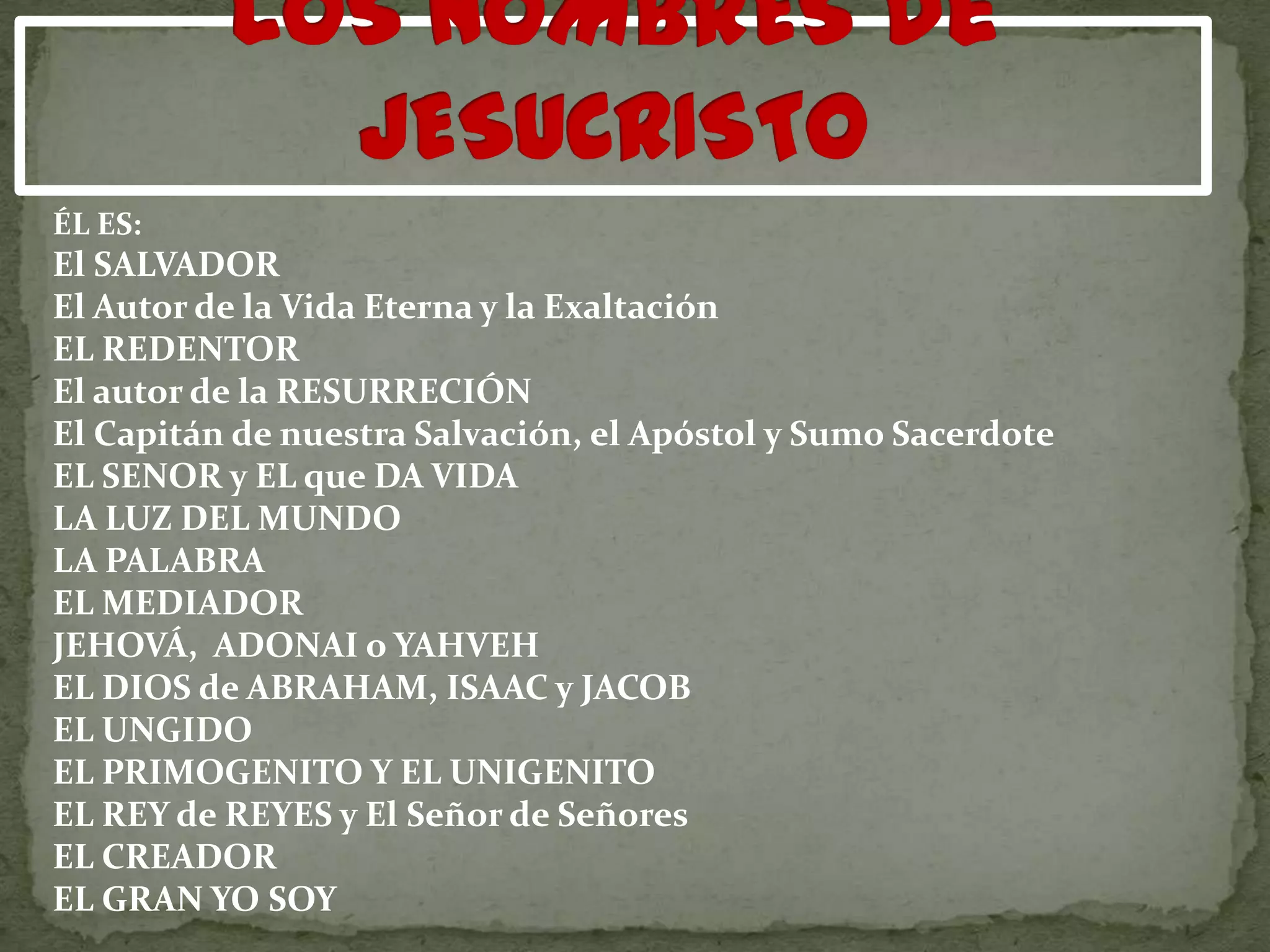 Jesus the Christ in SPANISH | PPT
